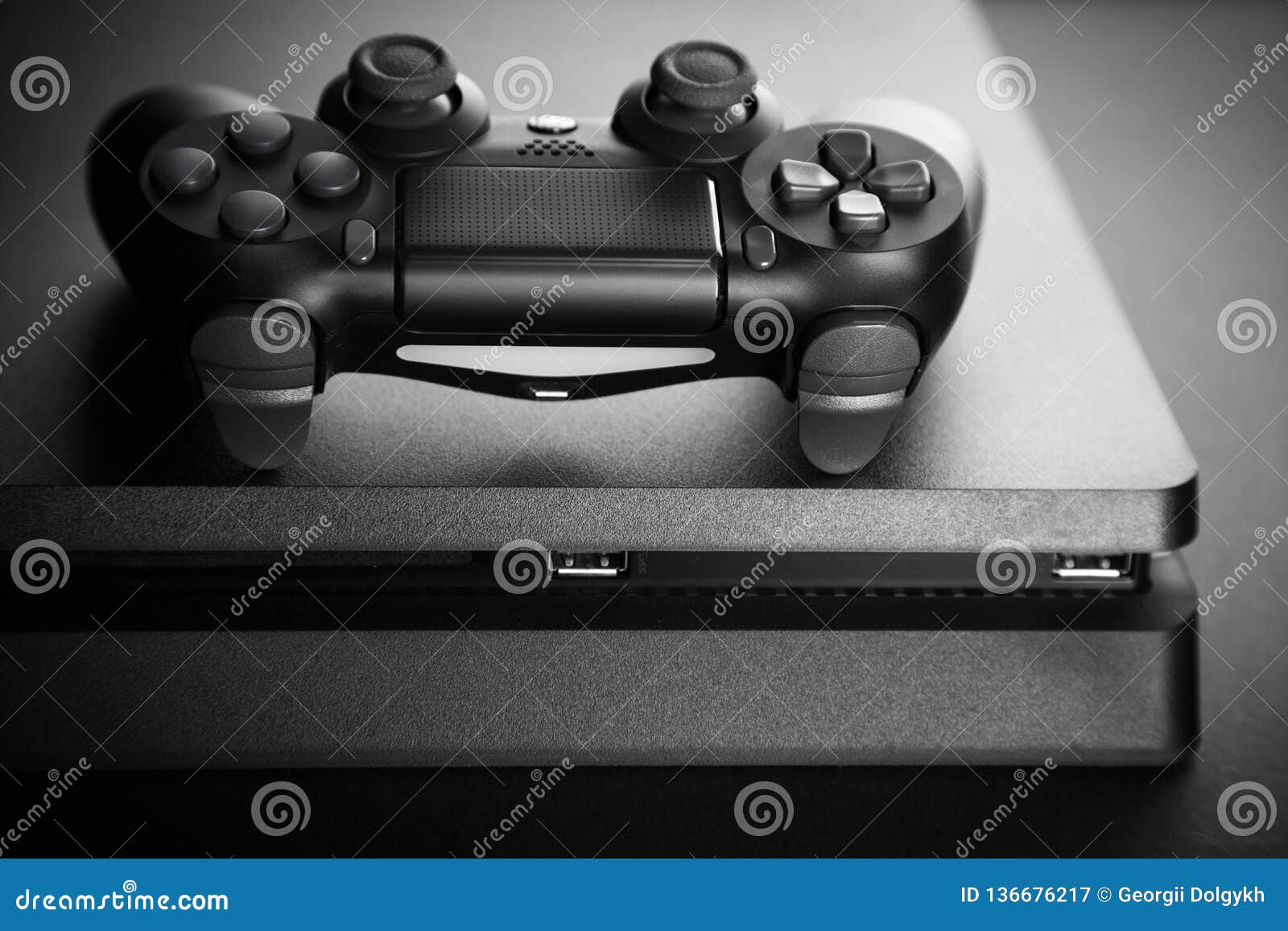 Gaming Console and Controller Stock Image - Image of computer, joystick ...
