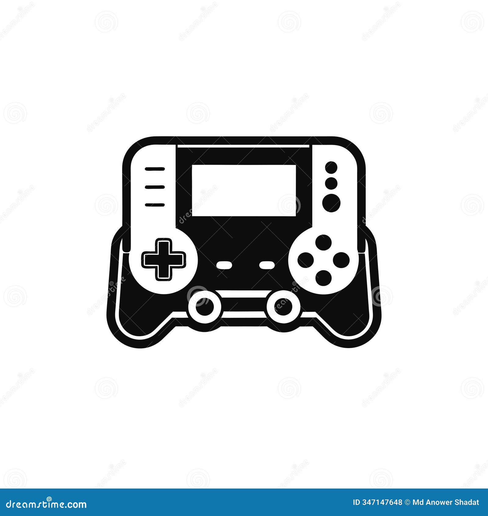 Gaming console silhouette stock vector. Illustration of buttons - 347147648