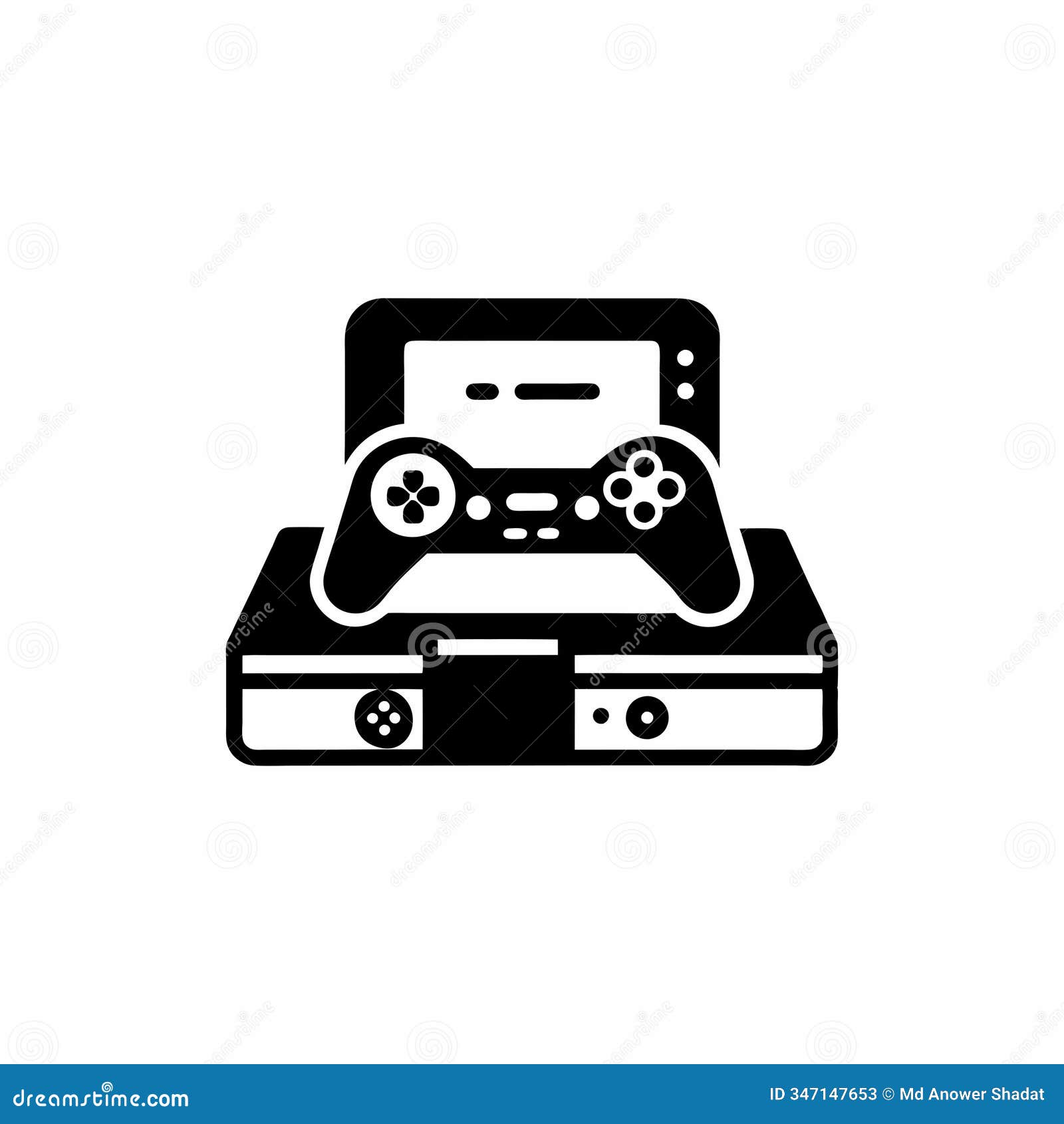 Gaming console silhouette stock vector. Illustration of horizontal ...