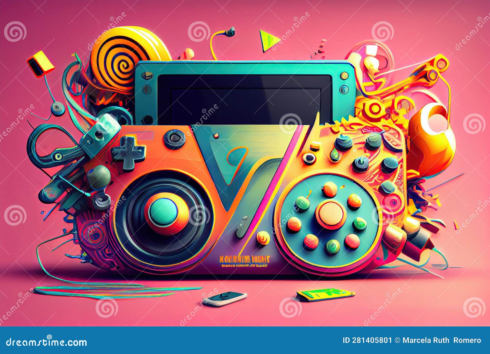 Gaming Console, Video Game. Generative AI Stock Illustration ...