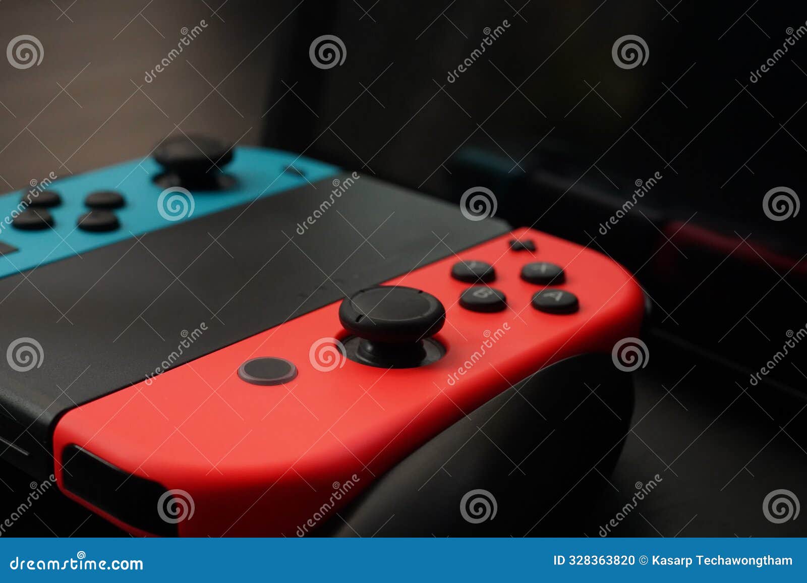 Gaming Controller on Desk at Home Office Stock Photo - Image of analog ...