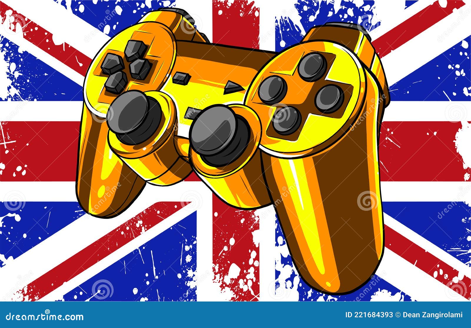Gaming Controller with England Flag Vector Illustration Stock Vector ...