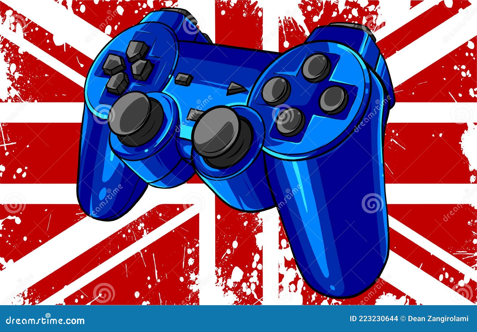 Gaming Controller with England Flag Vector Illustration Stock Vector ...