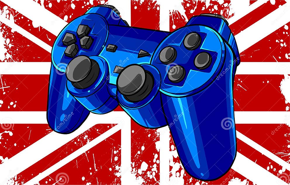 Gaming Controller with England Flag Vector Illustration Stock Vector ...