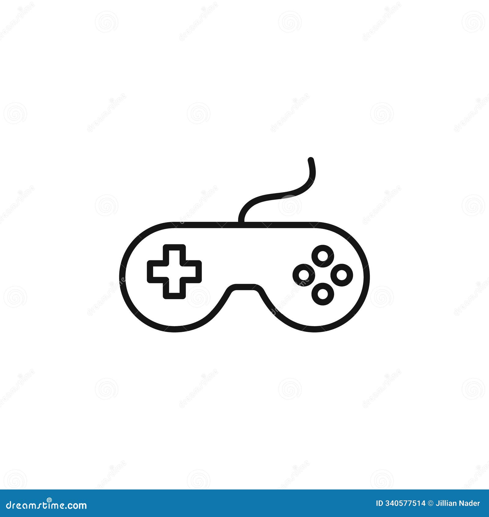 Gaming Controller Icon Thin Line Art Isolated Stock Vector ...
