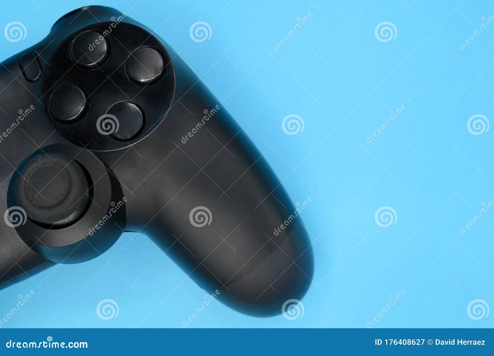 Gaming Controller Isolated on Blue Background. Stock Image - Image of ...