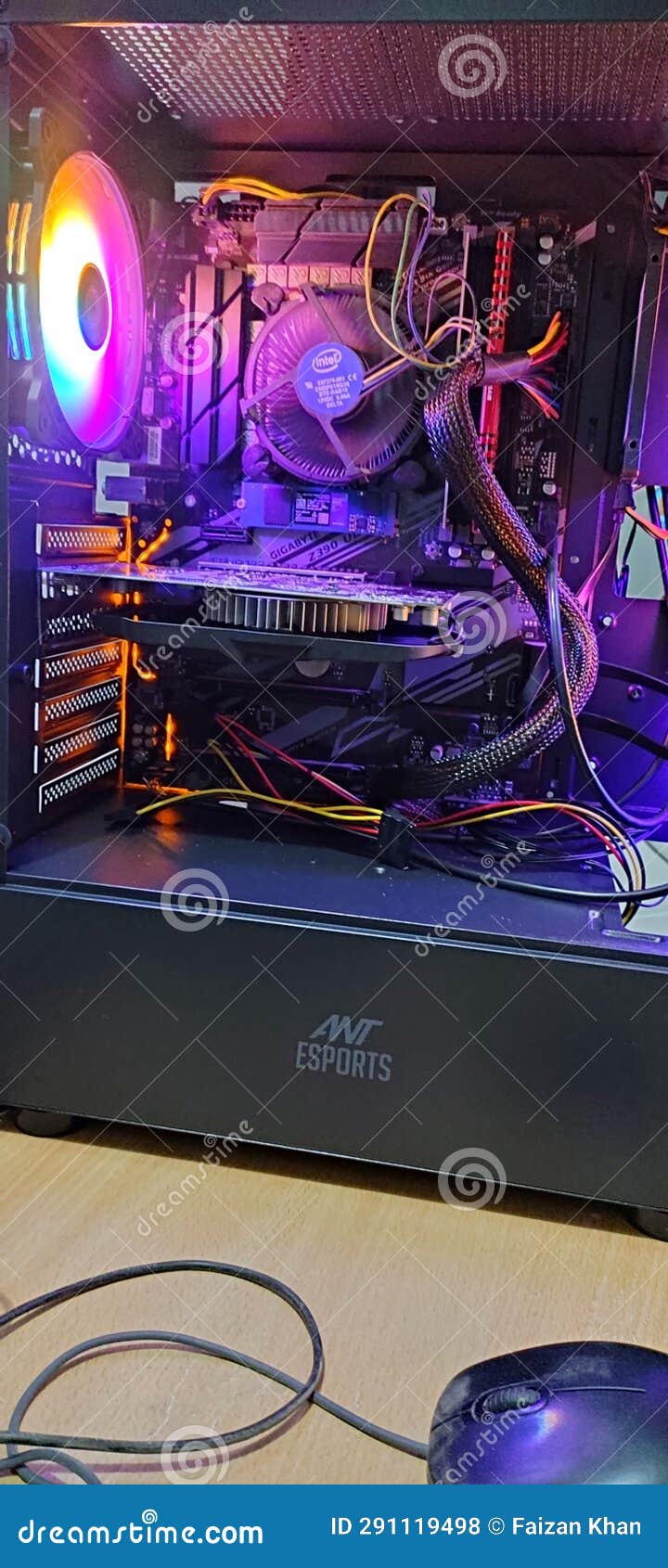 Gaming CPU Cabinet editorial stock photo. Image of electronics - 291119498