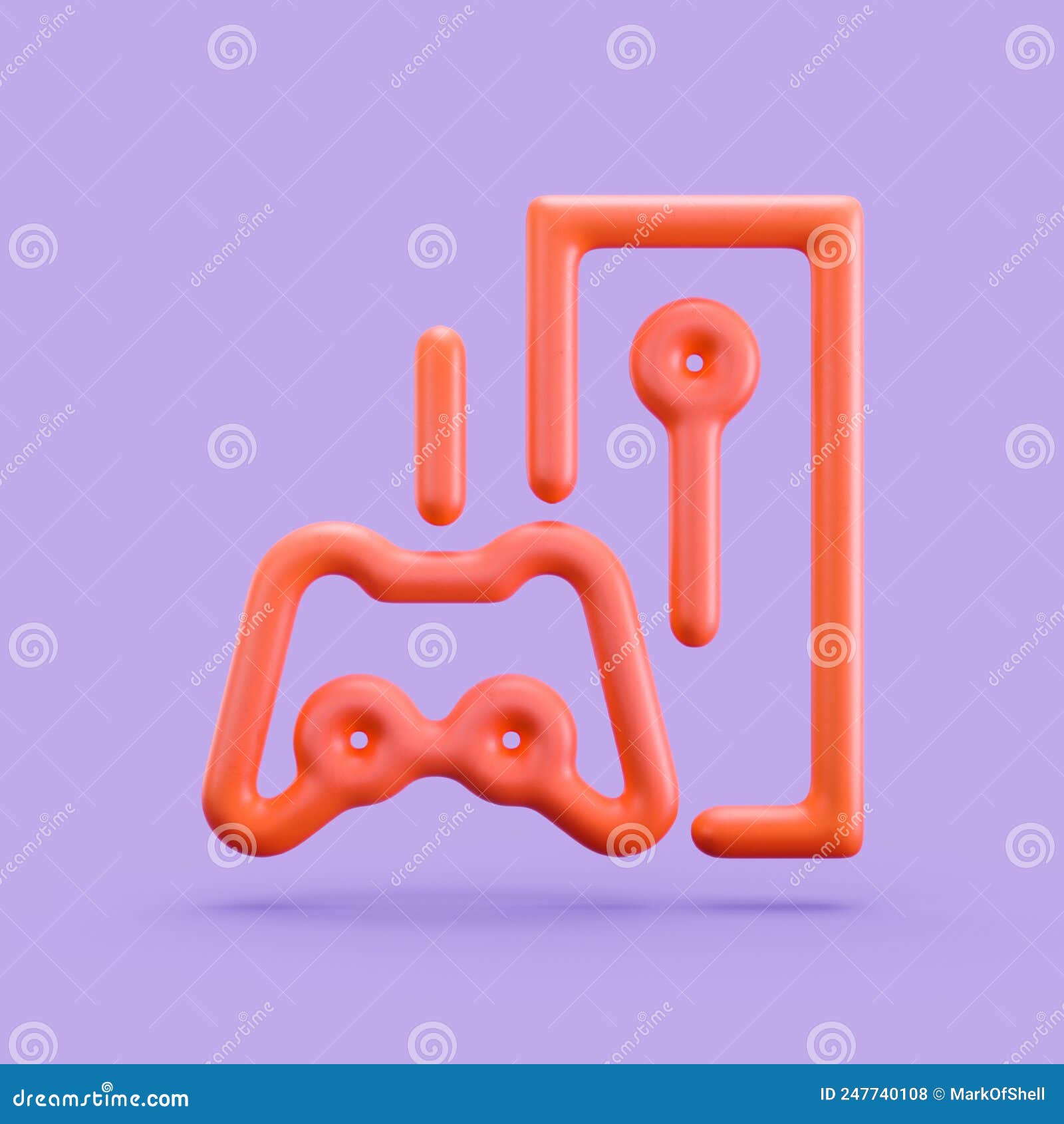 Gaming 3D Icon, Gaming Console Icon, Single Color Monochrome Outline ...