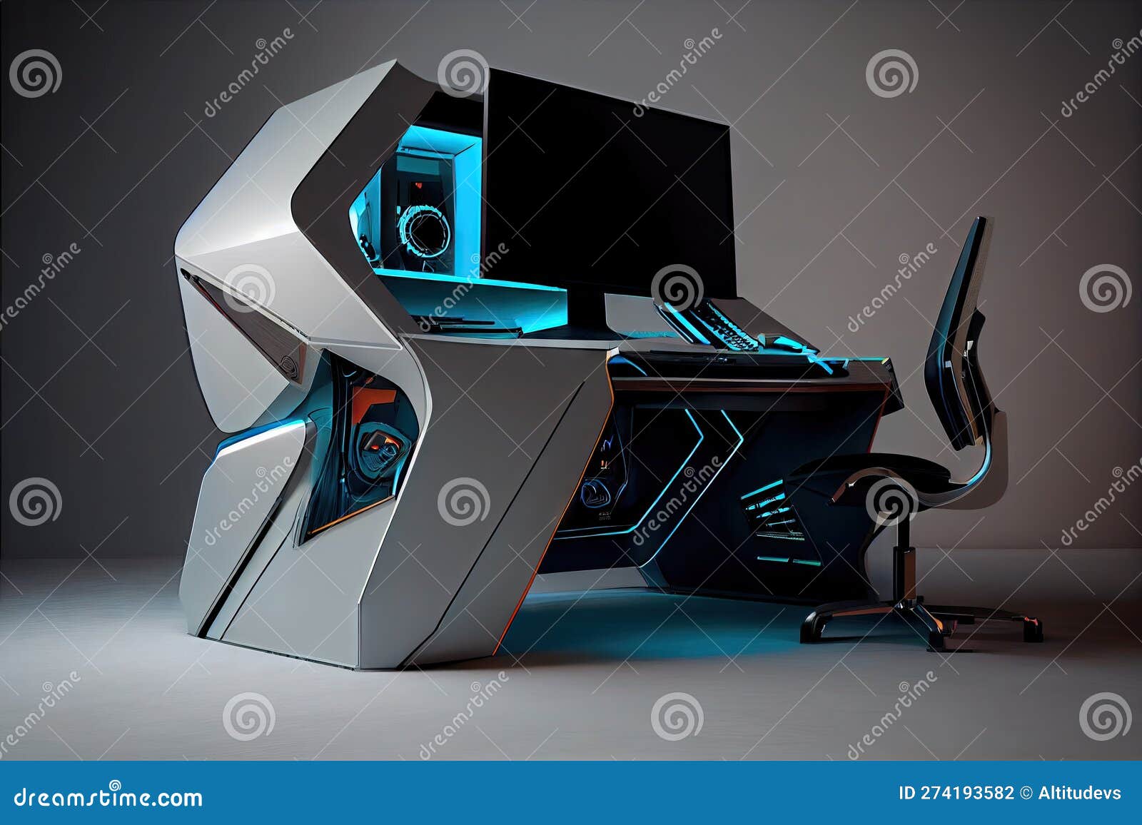 PC Gaming Sci-fi Setting Design A Spacecraft Hyper-realis Generative AI ...