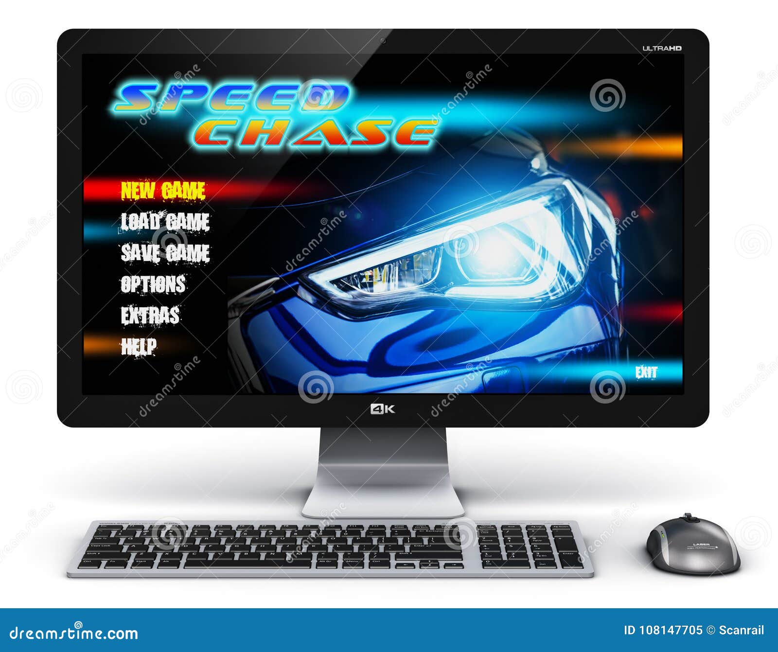 Gaming desktop computer PC stock illustration. Illustration of race ...