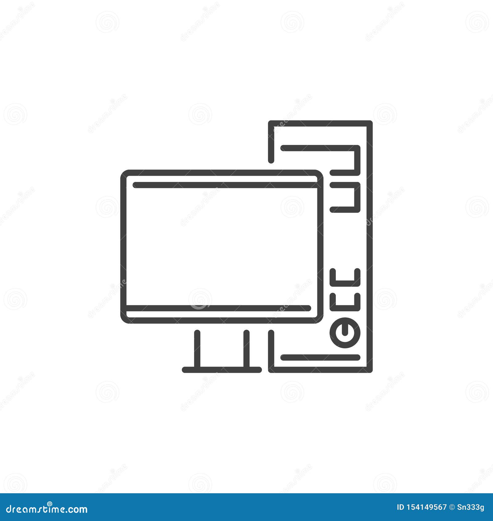 Gaming Desktop Computer Vector Concept Outline Icon Stock Vector ...
