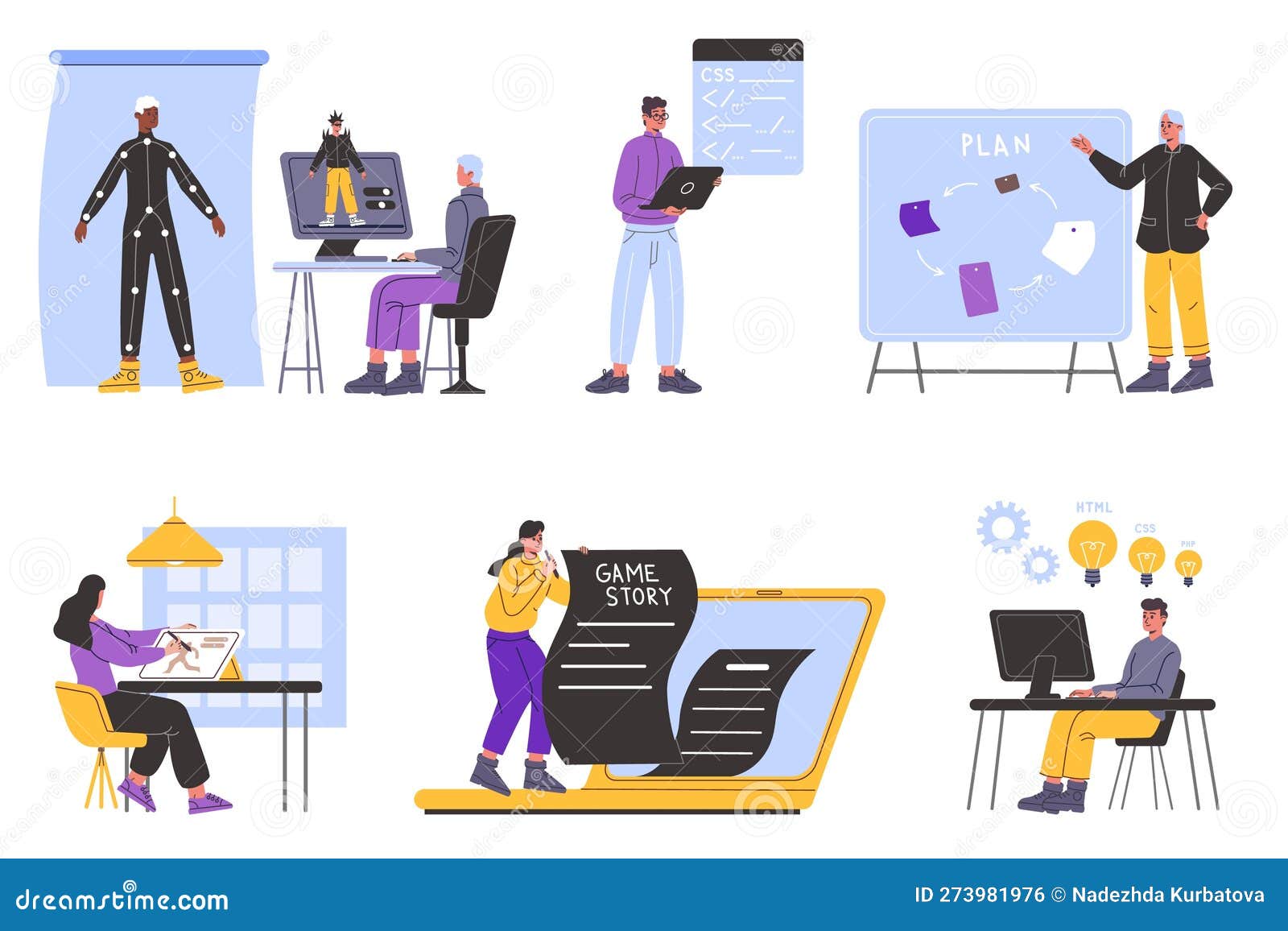 Gaming Development Specialists Team Creating Computer Games Software Programming Interface