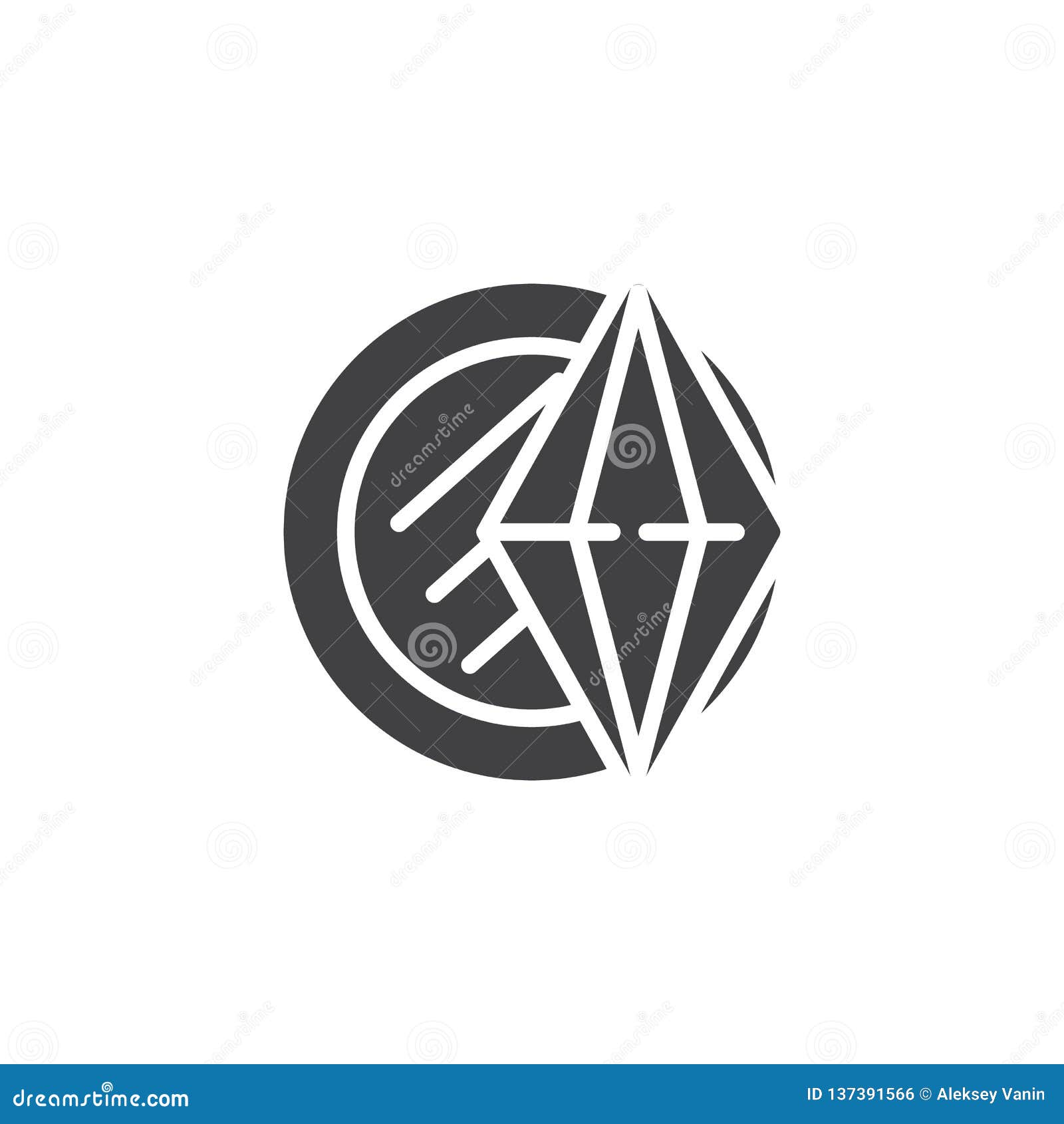 Gaming Diamond vector icon stock vector. Illustration of pictogram ...