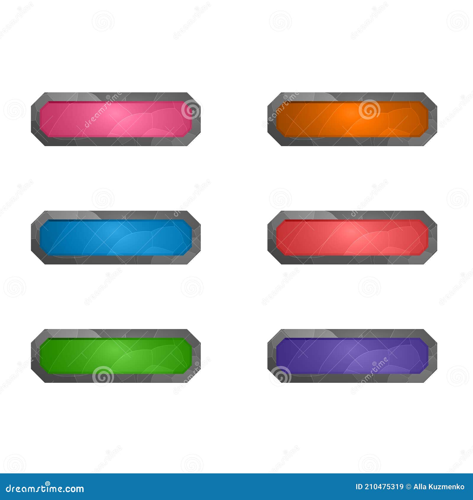 Gaming Elements Isolated on White Background. Design for Computer Game ...