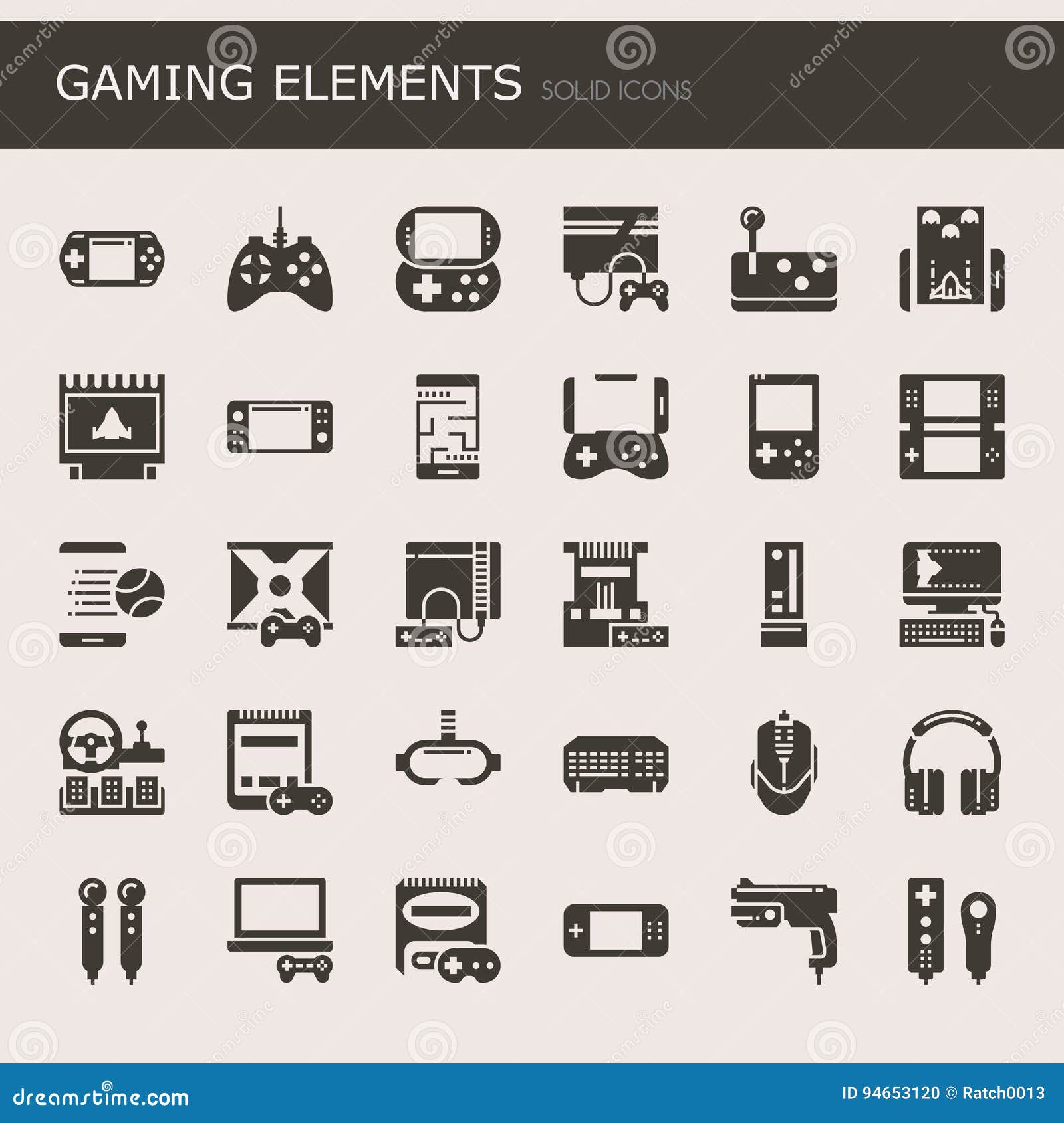 Gaming Elements stock vector. Illustration of reality - 94653120