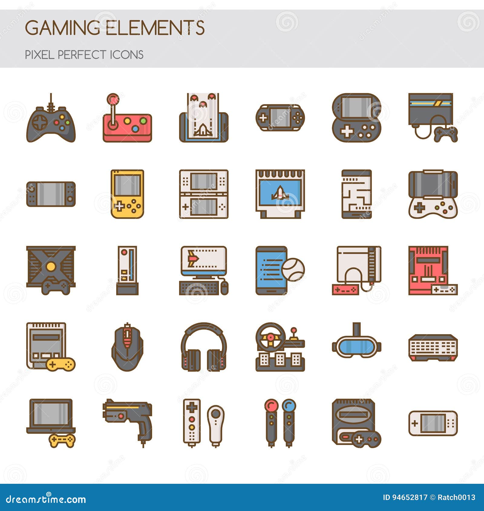 Gaming Elements stock vector. Illustration of application - 94652817