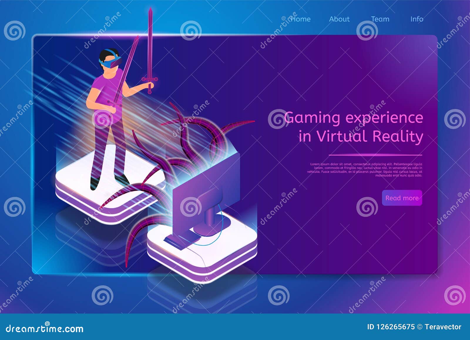 Virtual Gaming Online Service Isometric Web Banner Stock Vector ...
