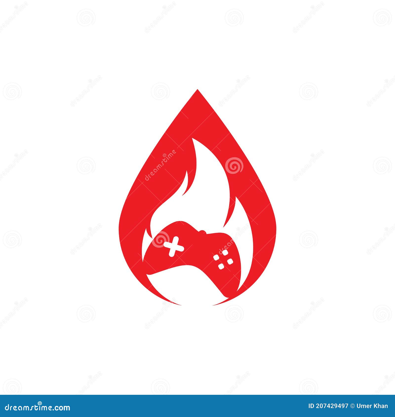 Gaming Fire Drop Shape Concept Logo Icon Designs Stock Vector ...