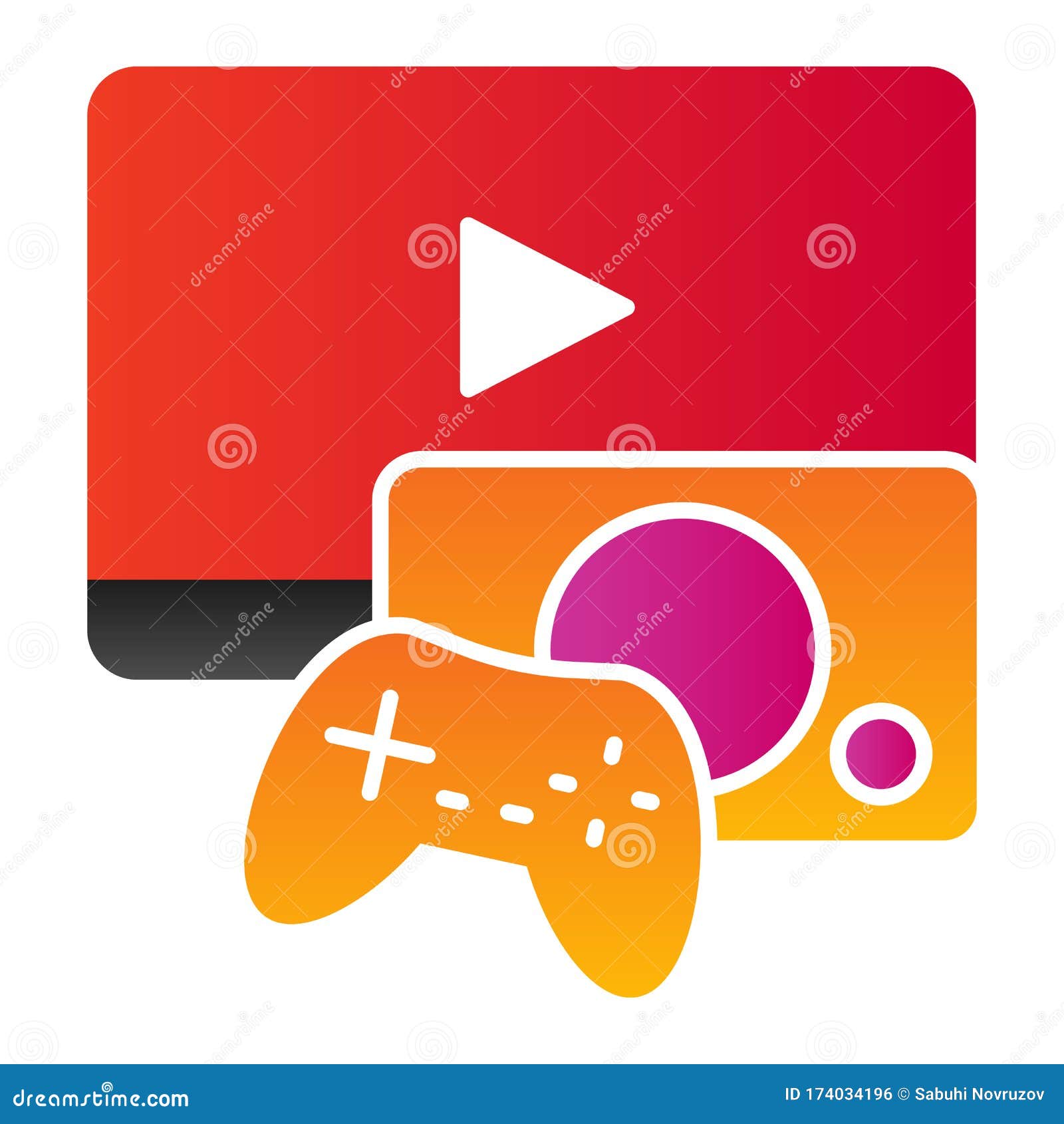 Gaming Flat Icon. Game Console Vector Illustration Isolated on White ...