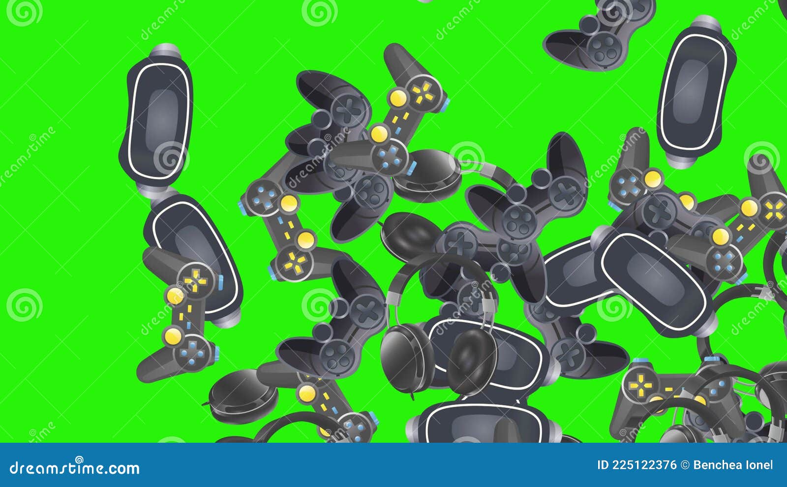 Gaming Gadgets Animation, Chroma Key Graphic Source Elements Stock ...