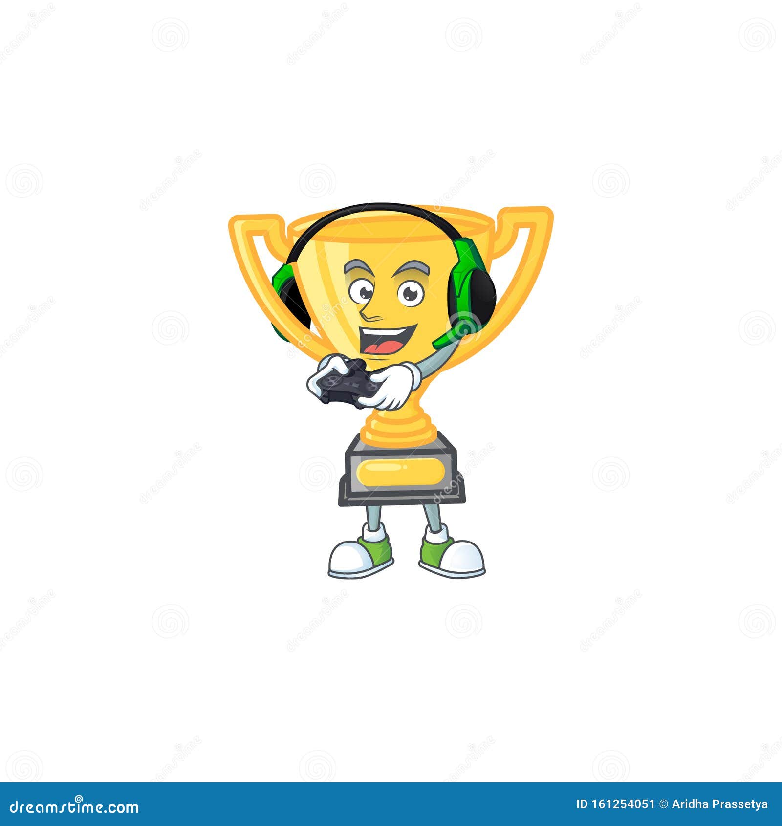 Gaming Gold Trophy Cup for Award Prize Stock Vector - Illustration of ...