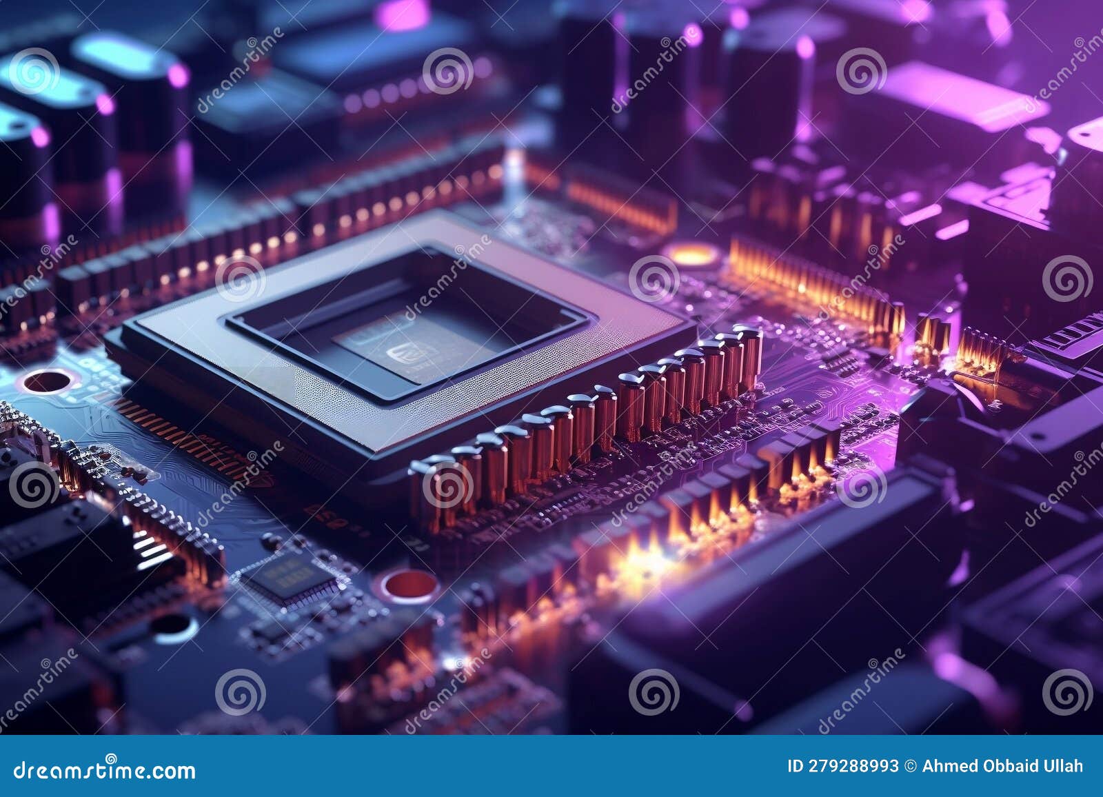 Gaming Graphics Card and Chip Board, Generative AI Stock Illustration ...