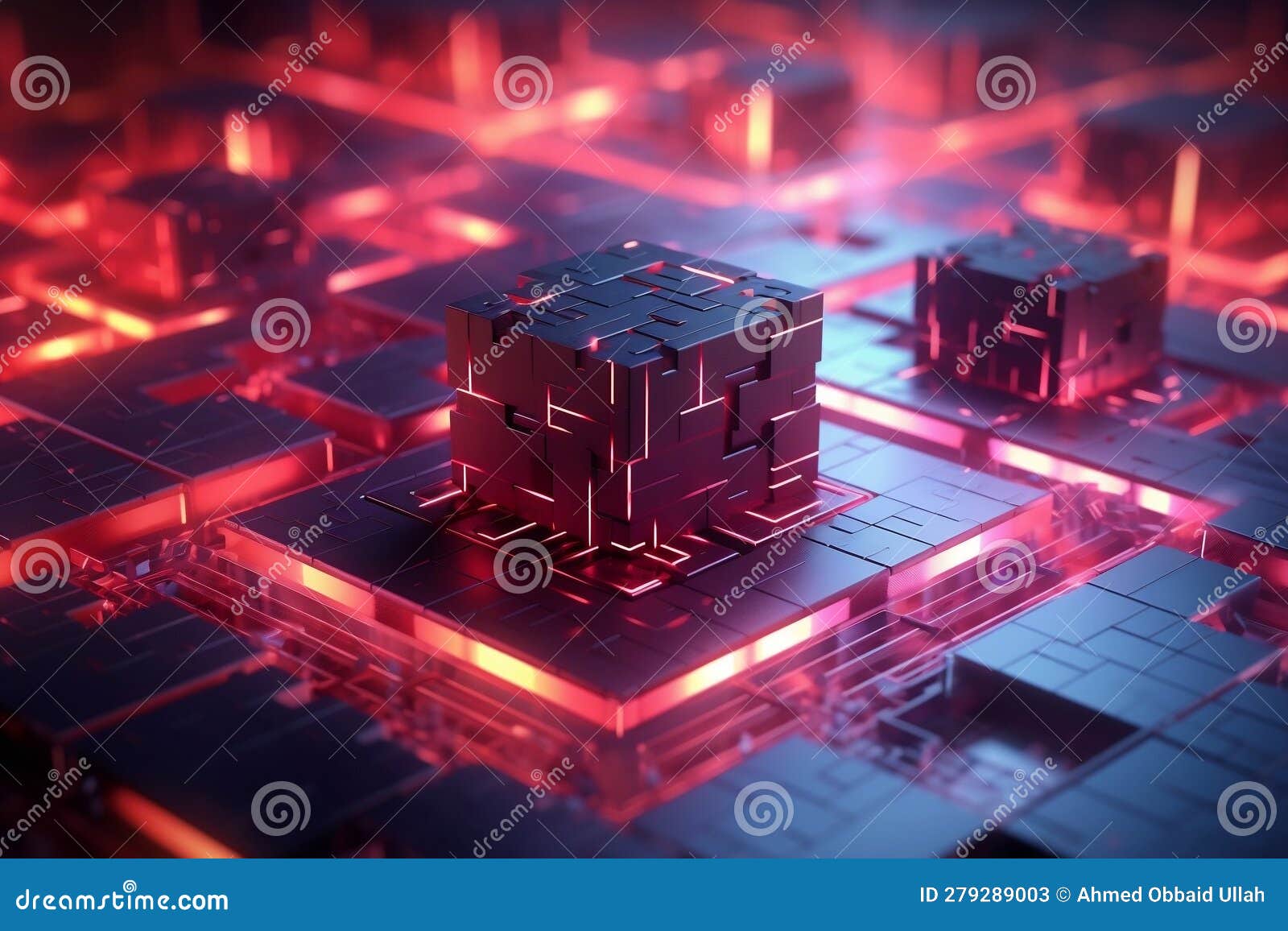 Gaming Graphics Card and Chip Board, Generative AI Stock Illustration ...