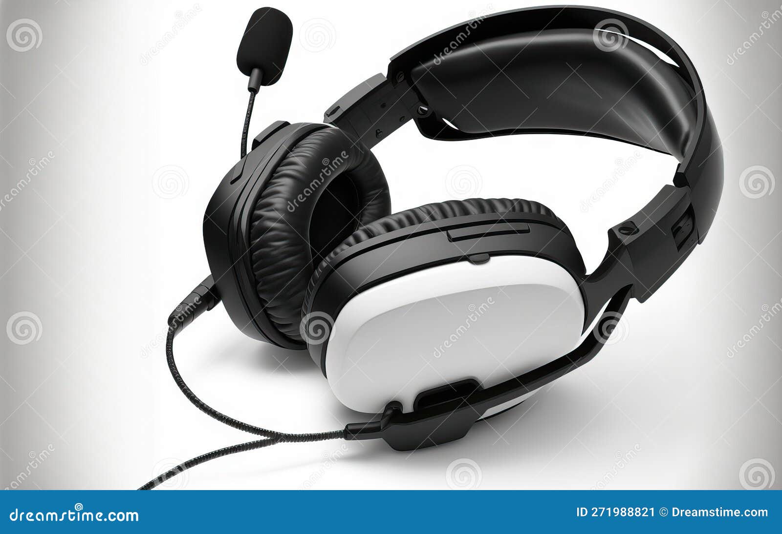 Gaming Headset in Black, Isolated on White Stock Illustration ...