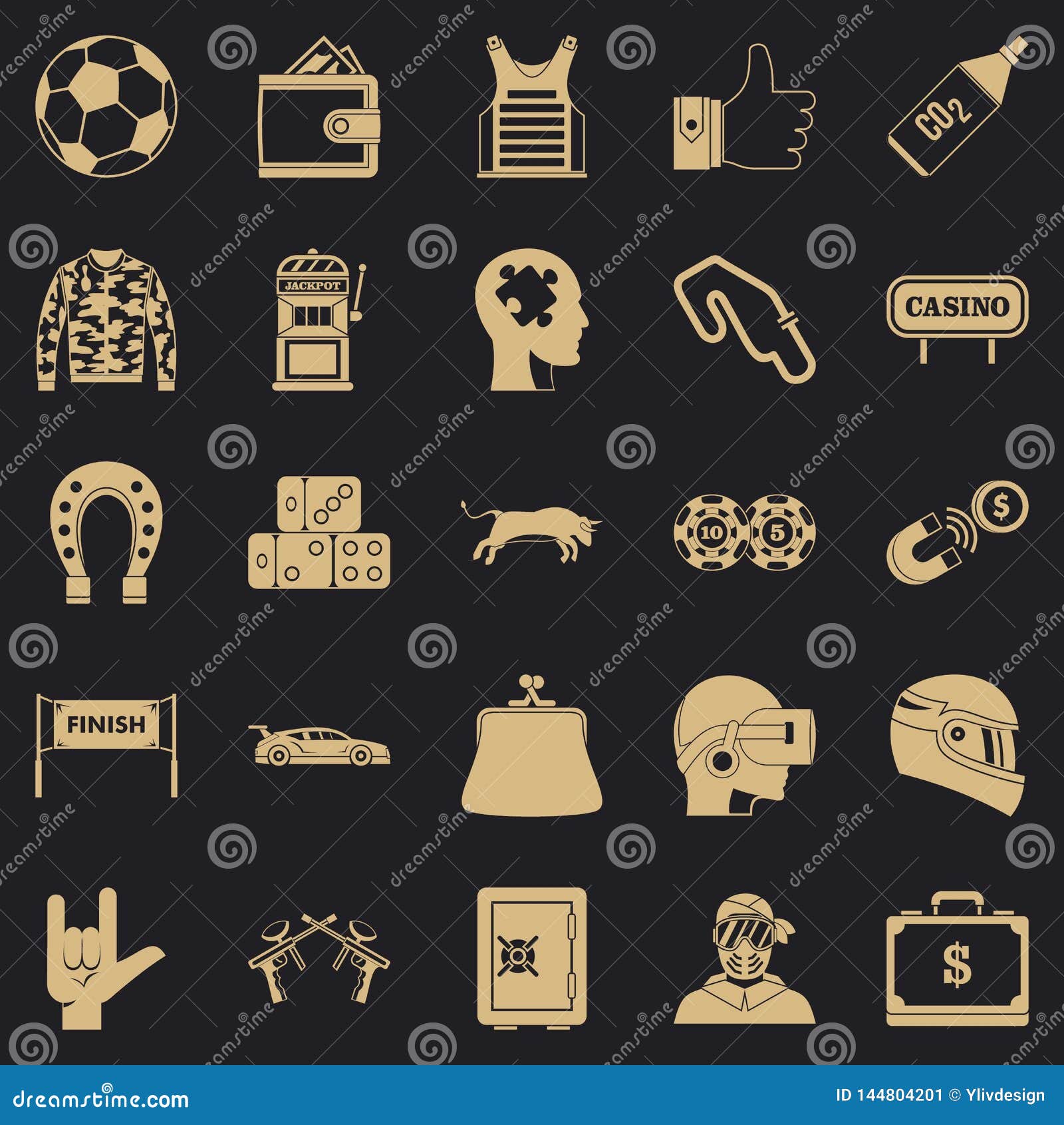 Gaming Icons Set, Simple Style Stock Vector - Illustration of hold ...