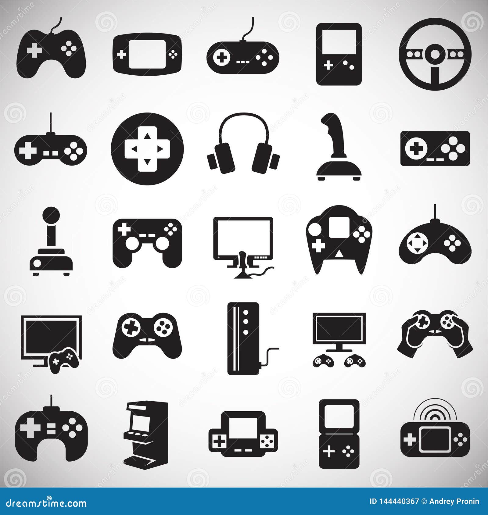Gaming Icons Set on White Background for Graphic and Web Design. Simple ...