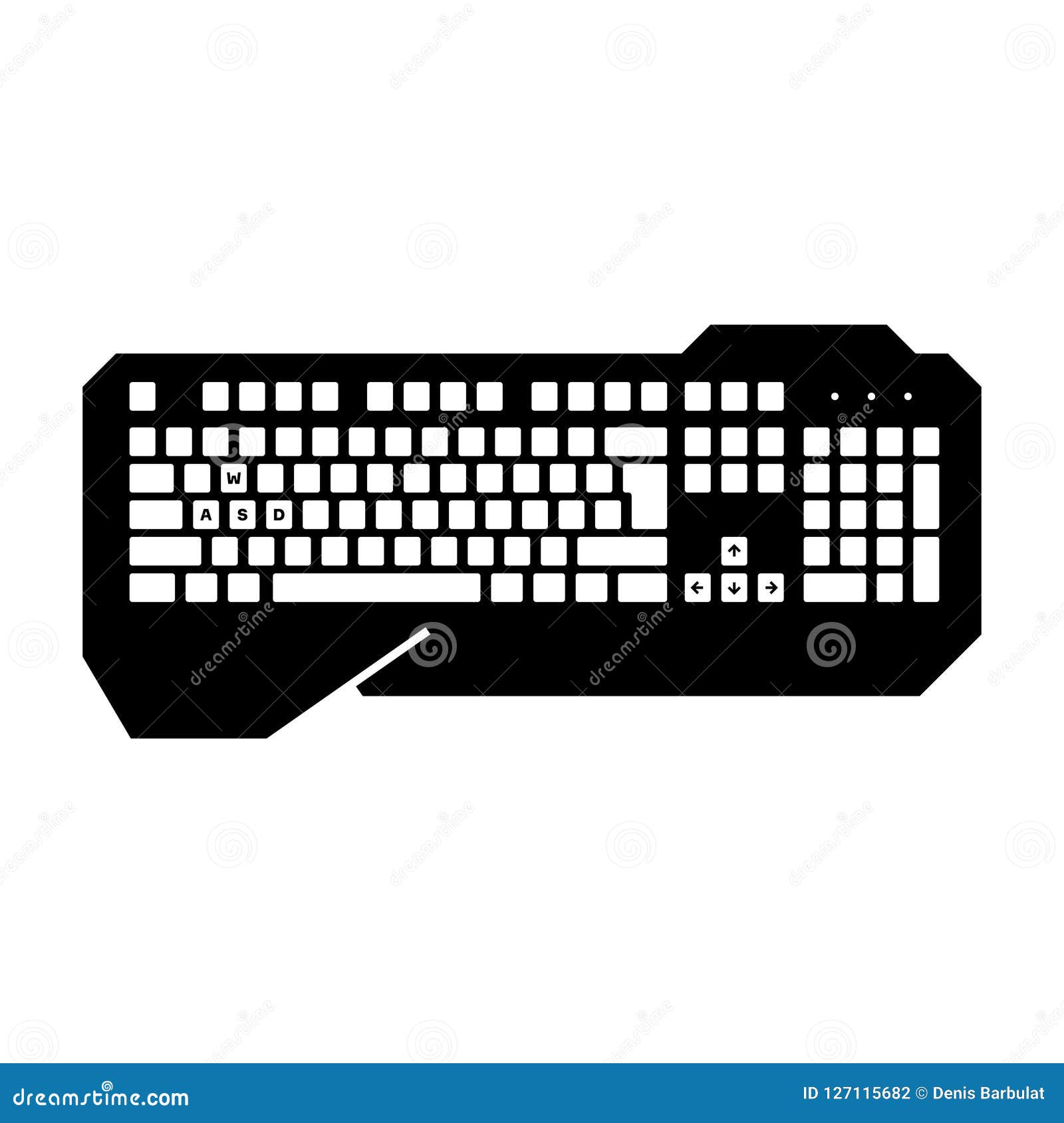 Gaming keyboard stock vector. Illustration of kayboard - 127115682