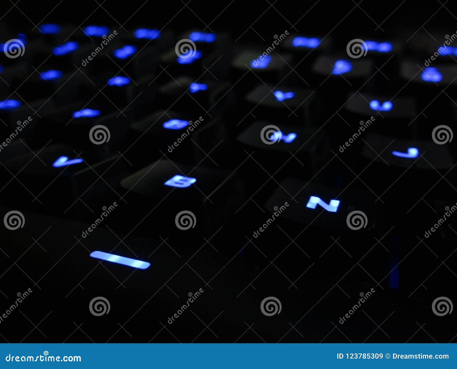 Gaming Keyboard with Blue Led Stock Image - Image of gaming, dark ...