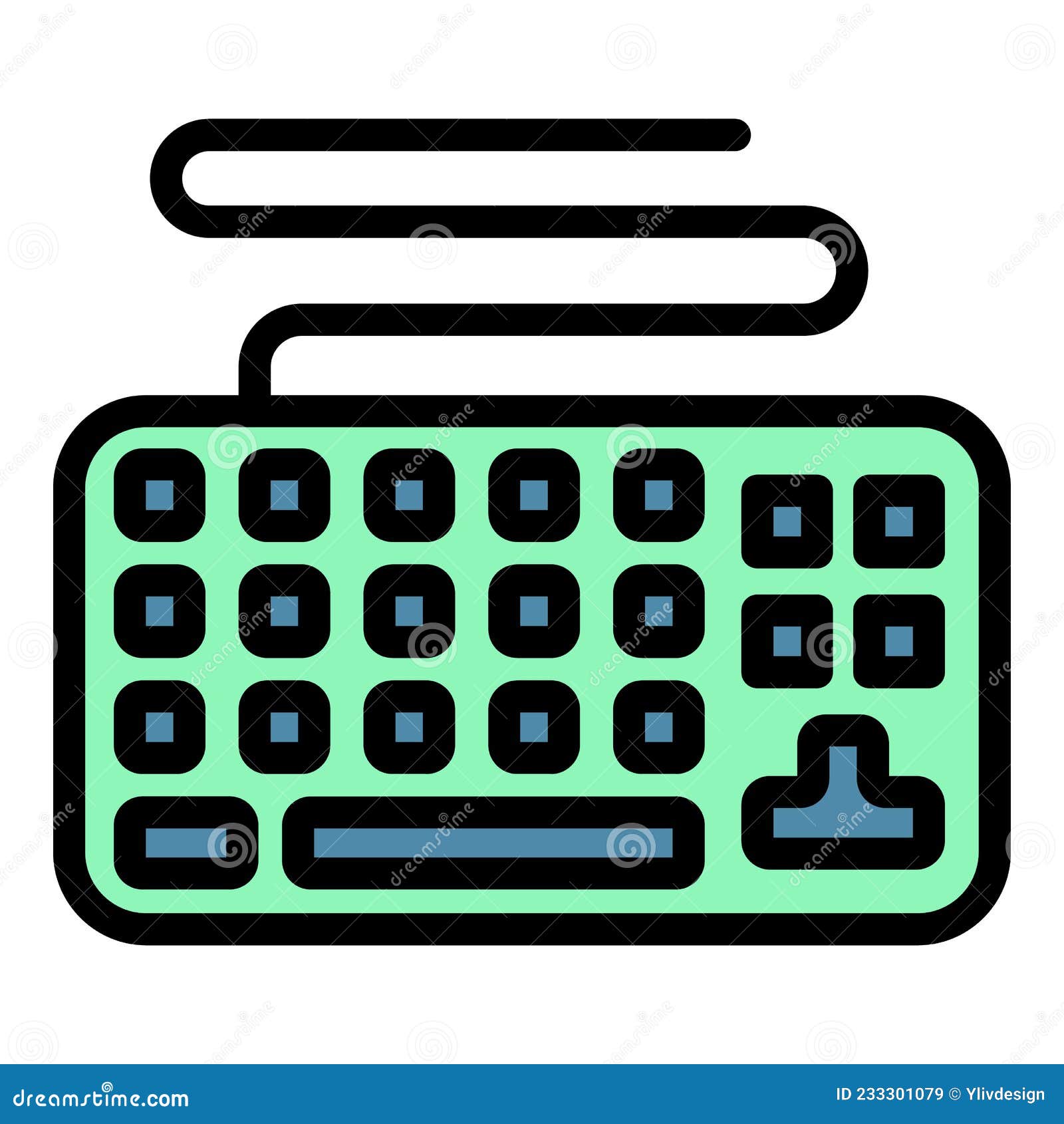 Gaming Keyboard Icon Color Outline Vector Stock Vector - Illustration ...