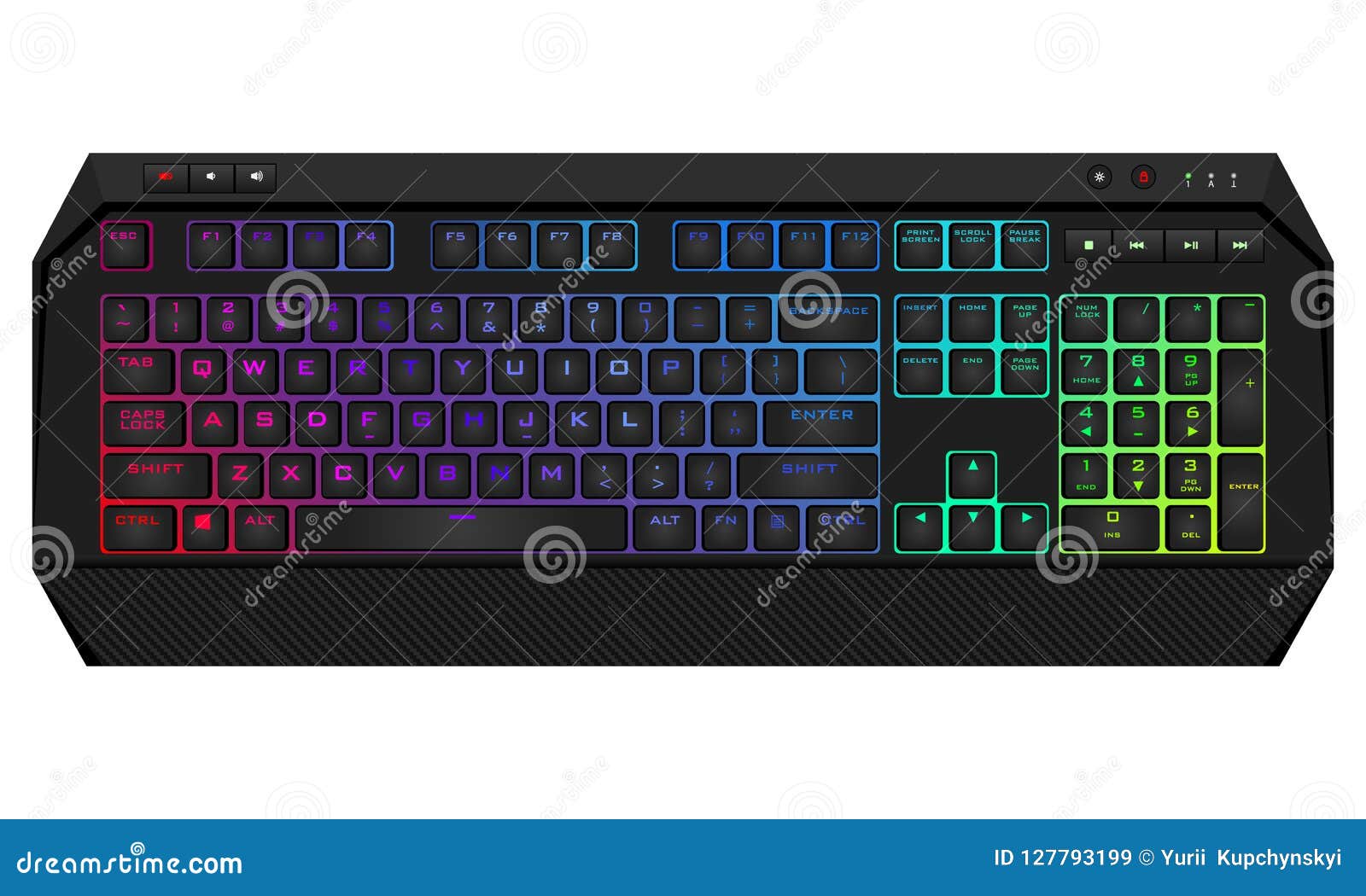 RGB Gaming Keyboard On Circuit Board Background Stock Image ...