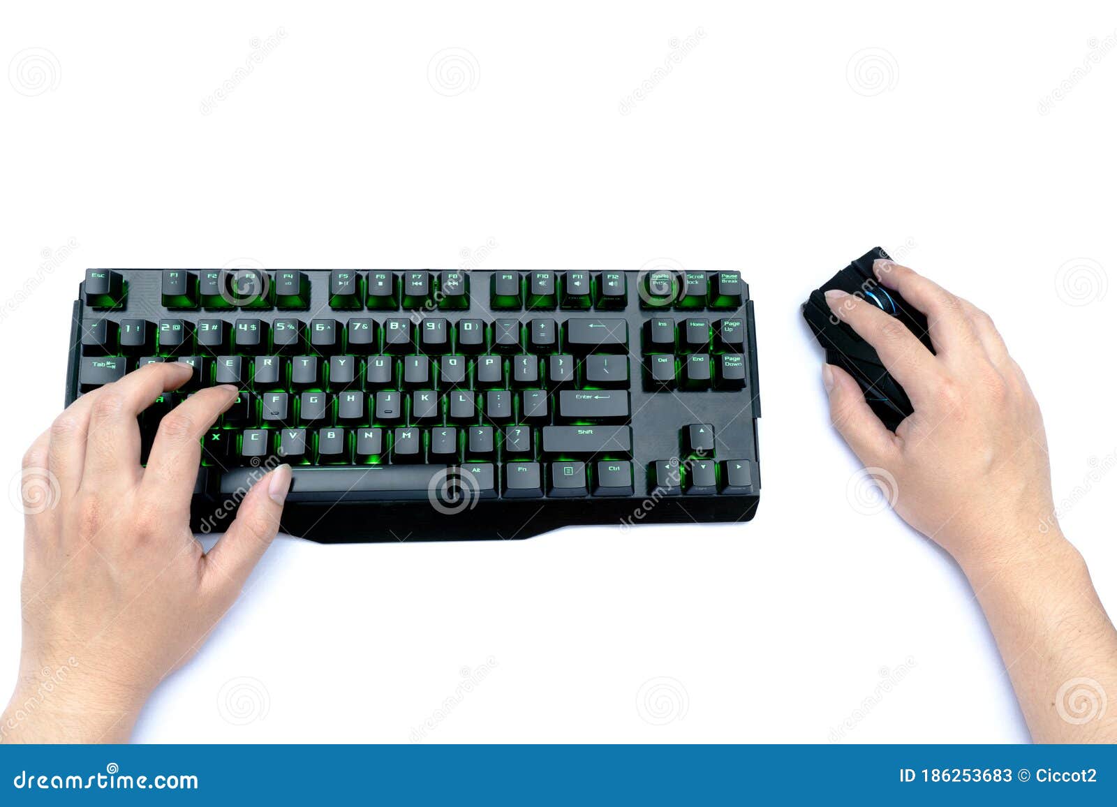 Gaming Keyboard and Mouse with Hands Stock Image - Image of remote ...
