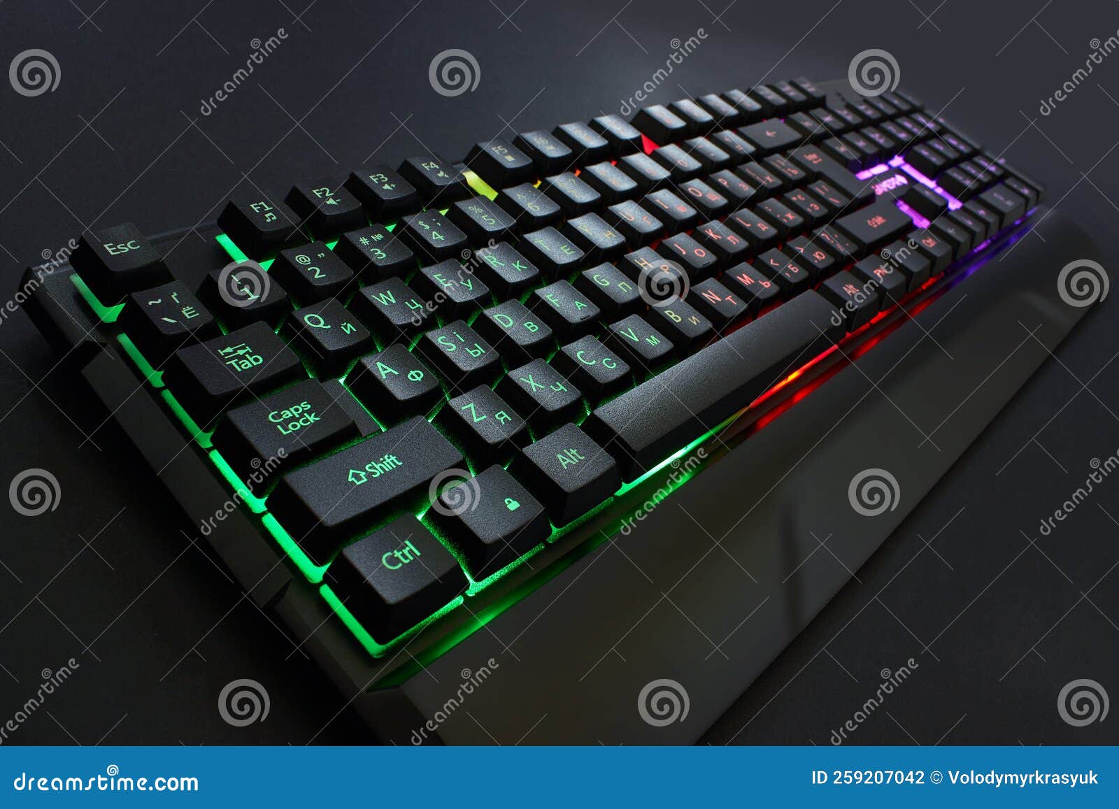 RGB Gaming Keyboard. Bright Colorful Keyboard With Mouse, Neon Light ...