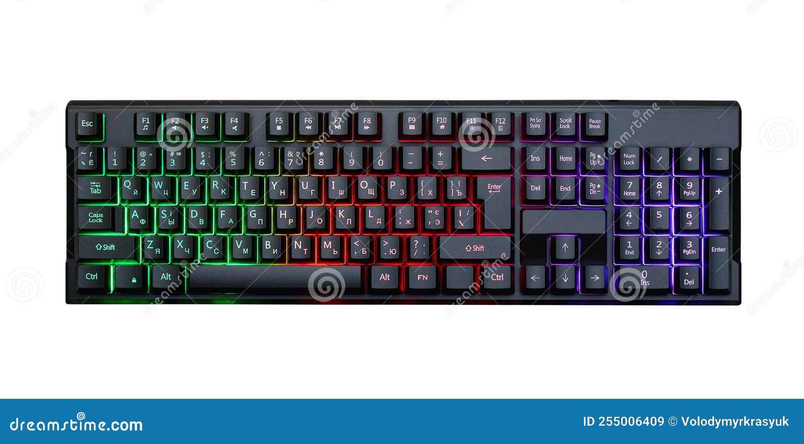 RGB Gaming Keyboard. Bright Colorful Keyboard With Mouse, Neon Light ...