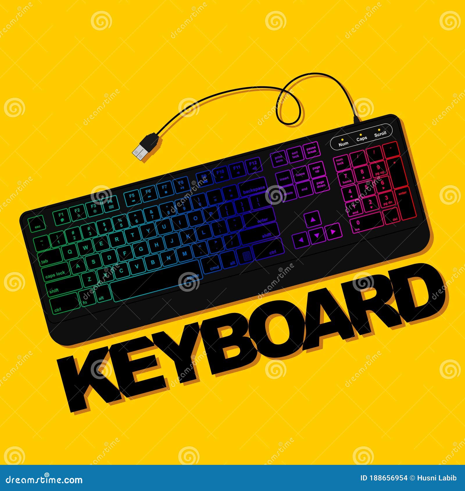 Gaming Keyboard Vector Illustration Stock Vector - Illustration of ...