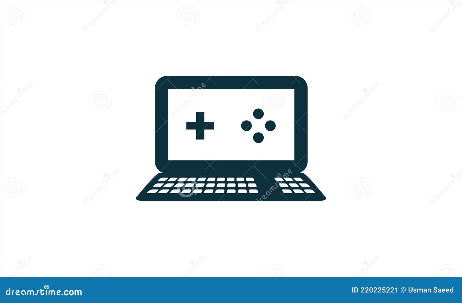 Gaming Laptop Computer Icon Logo Vector Templte Illustration Stock ...