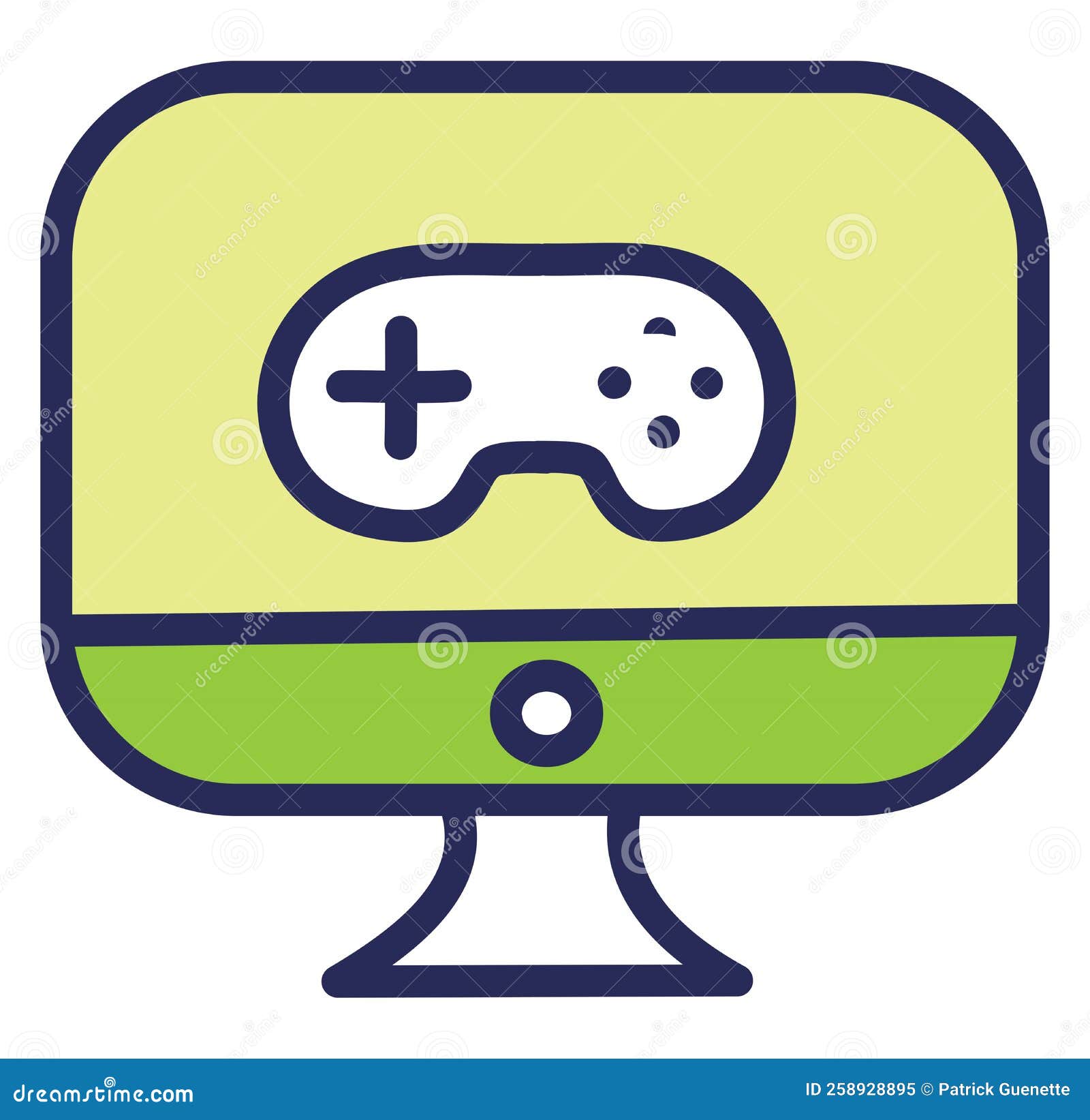 Gaming monitor, icon stock vector. Illustration of video - 258928895