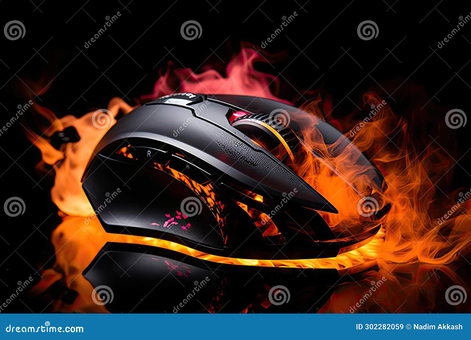 Gaming mouse fire stock illustration. Illustration of gaming - 302282059