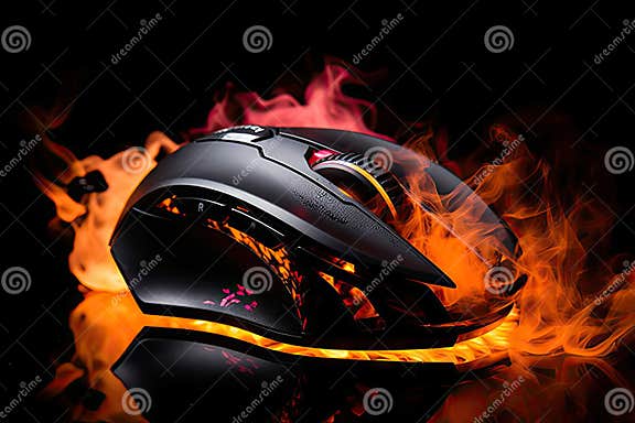 Gaming mouse fire stock illustration. Illustration of gaming - 302282059
