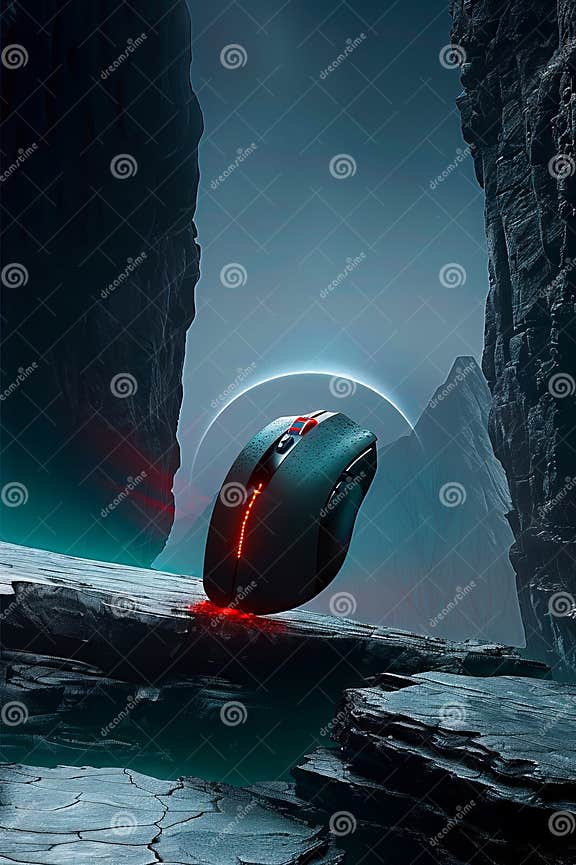 A Gaming Mouse is Floating in the Air Stock Image - Image of gaming ...