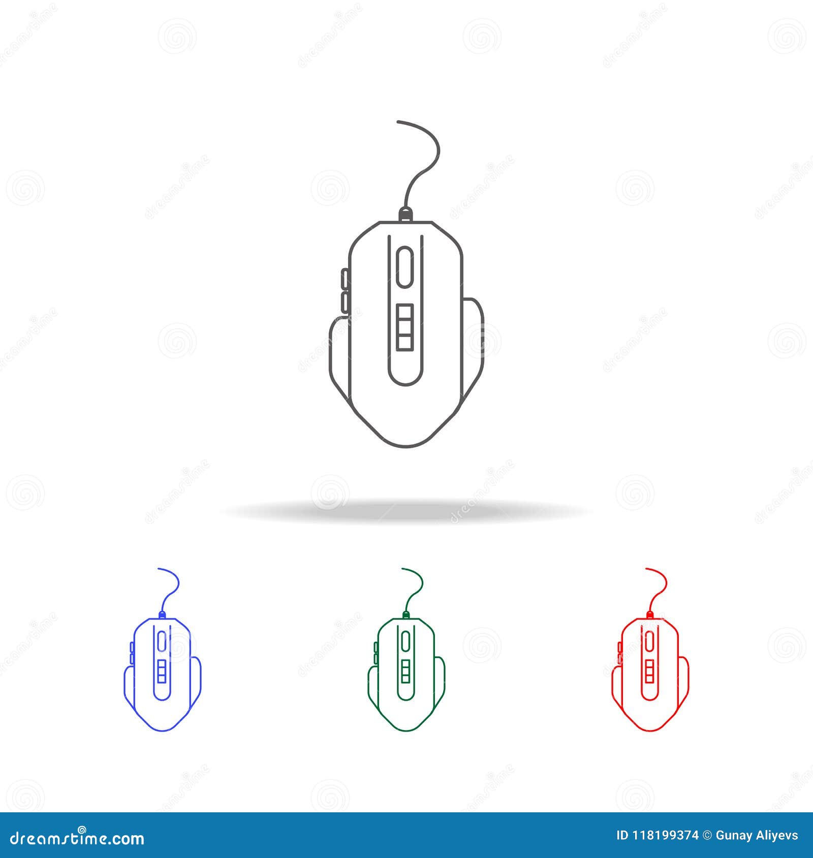 Gaming Mouse Icon. Elements of Game Life in Multi Colored Icons ...