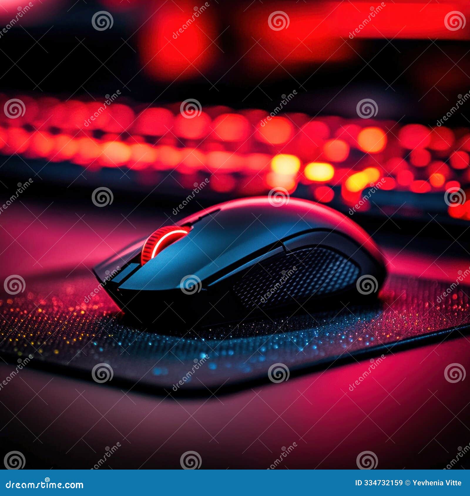 Gaming Mouse and Keyboard with Red LED Lights. Generative Ai Stock ...