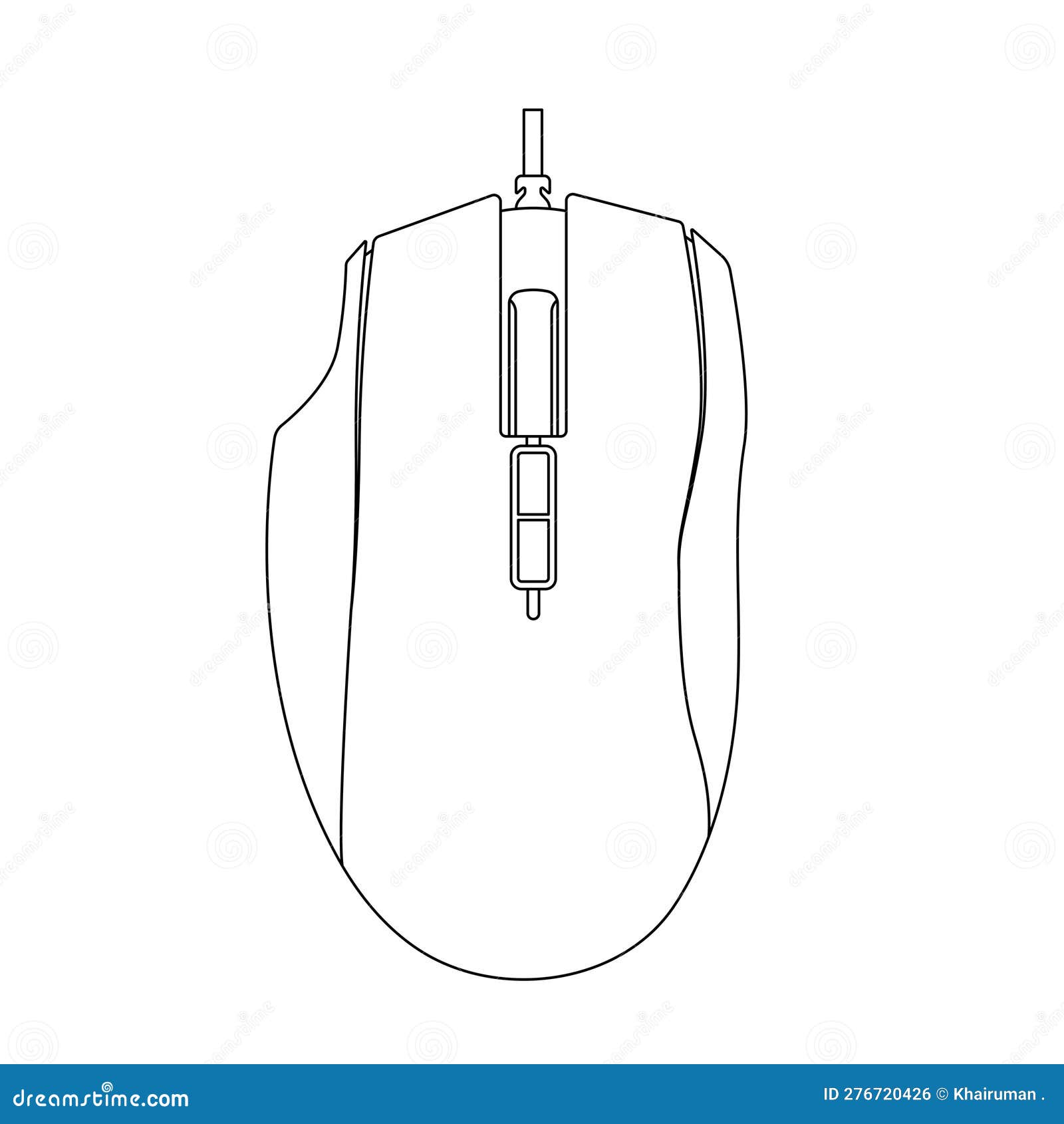 Gaming Mouse Outline Icon Illustration on Isolated White Background ...