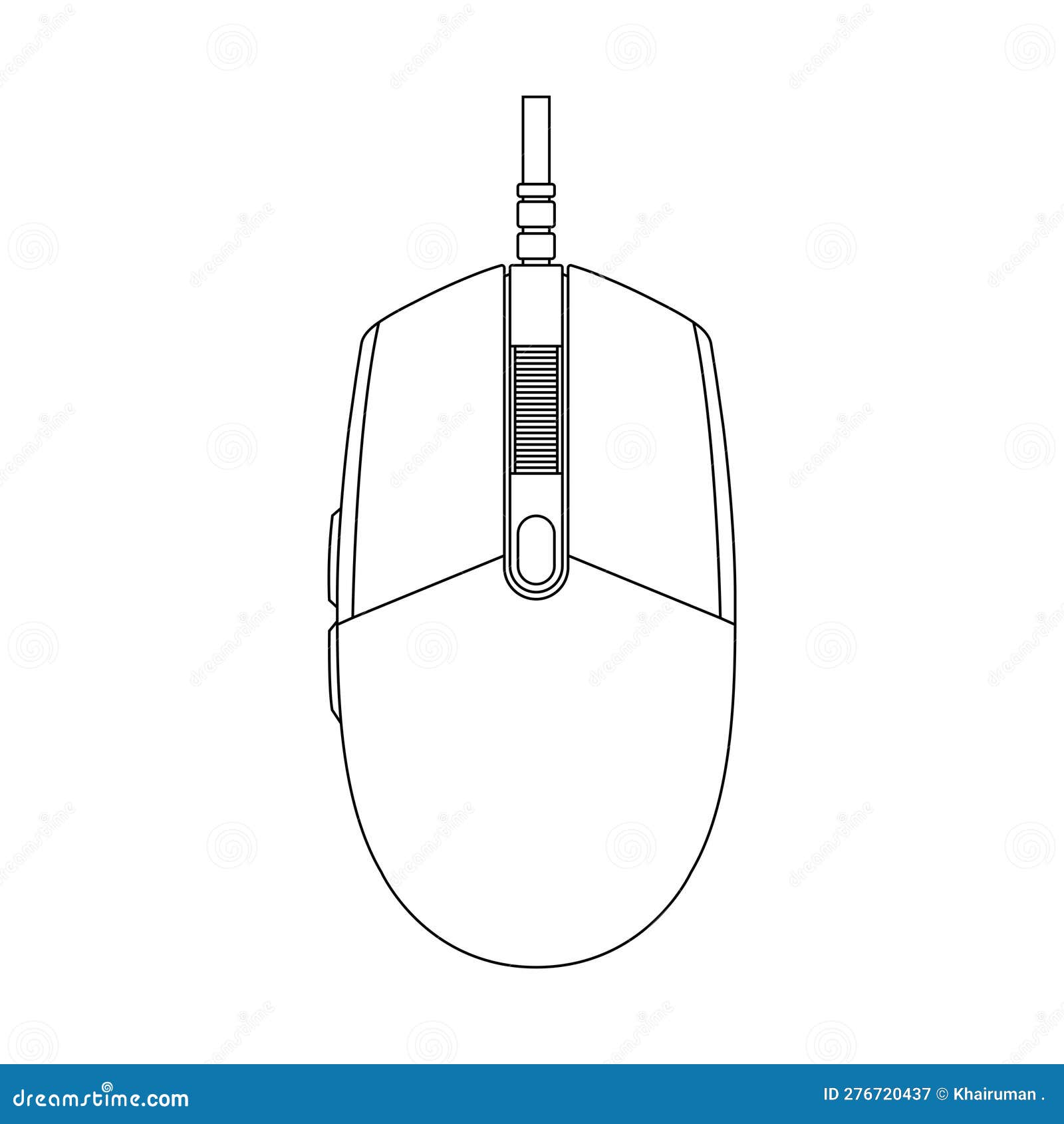 Gaming Mouse Outline Icon Illustration on Isolated White Background ...