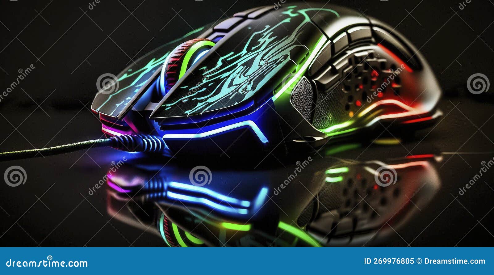 Gaming Mouse with Rgb Led Light Stock Illustration - Illustration of ...