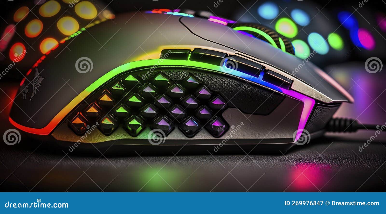 Gaming Mouse with Rgb Led Light Stock Illustration - Illustration of ...