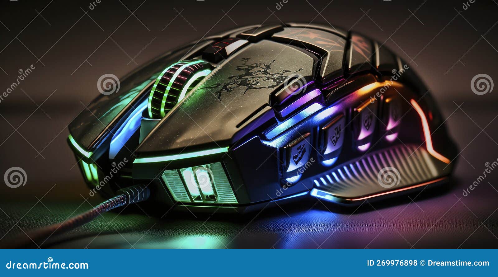 Gaming Mouse with Rgb Led Light Stock Illustration - Illustration of ...